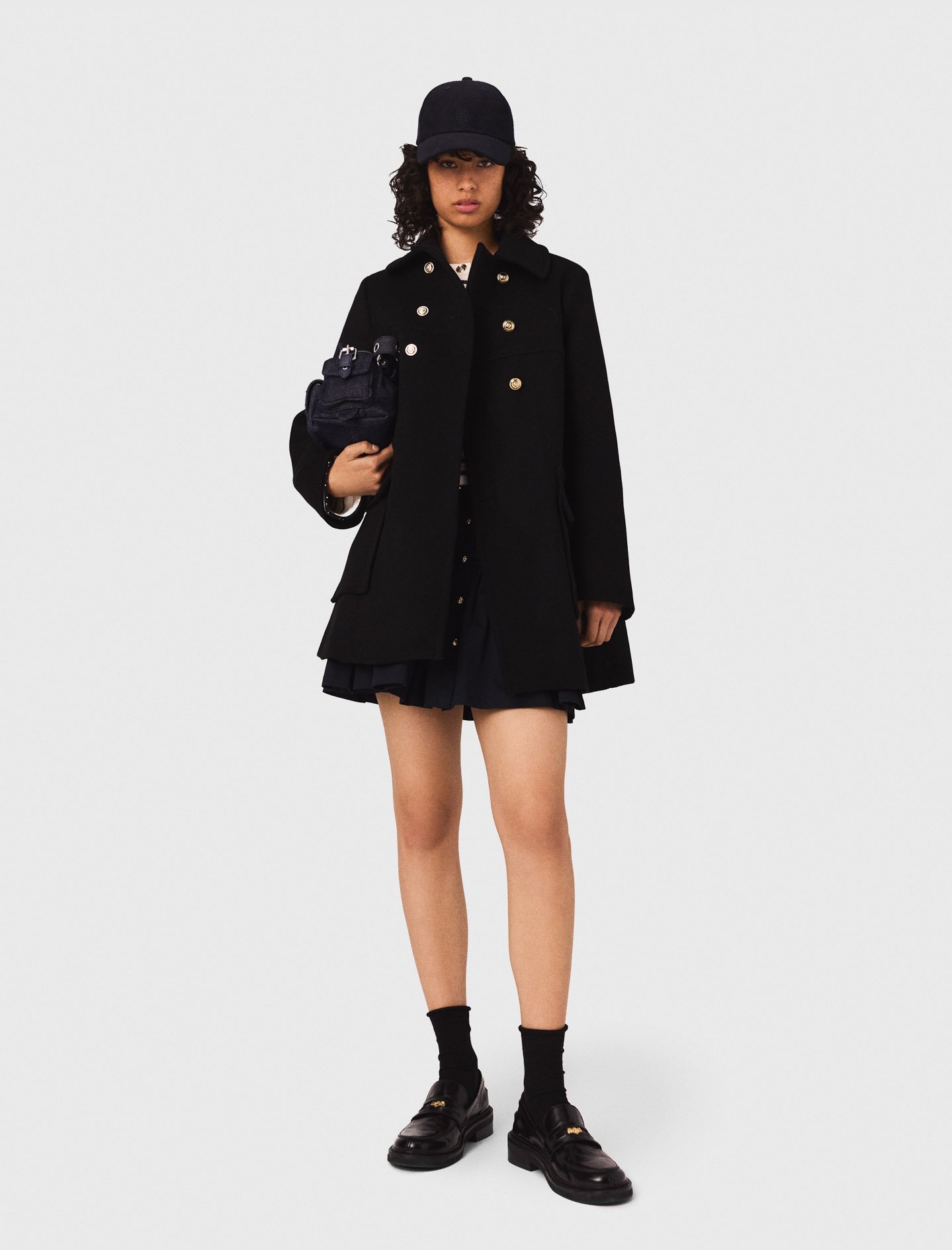 Wool blend coat Black / Gray for Women | Maje